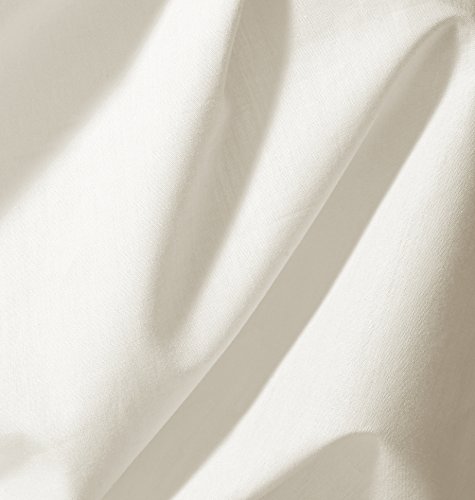 Amazon Basics Everyday 100% Cotton Fitted Sheet, Ivory 90 x 200 x 30 cm