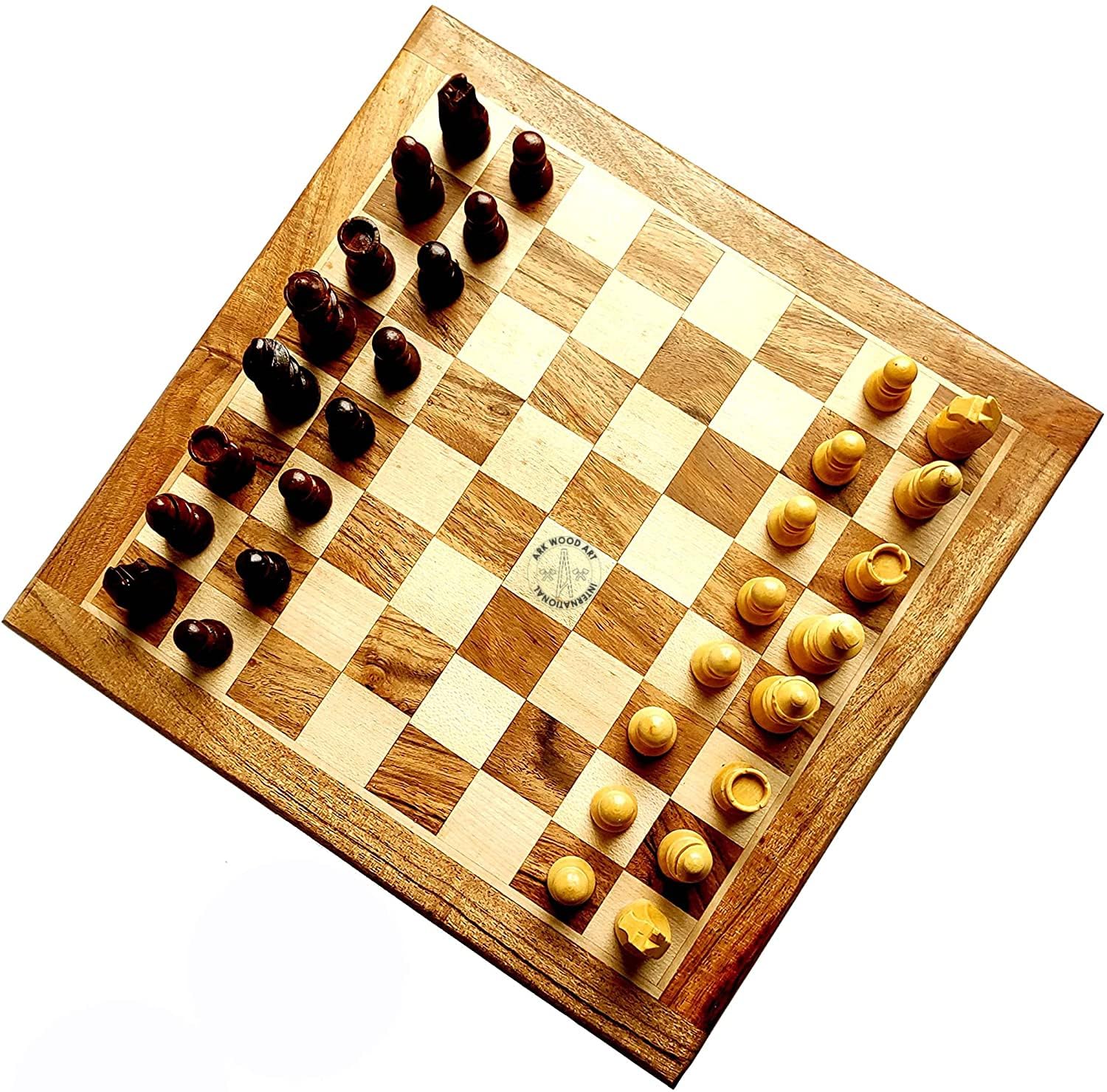 Ark Wood Art international Wooden Handmade Magnetic Chess Table Rosewood Wood | Chess Set with Folding Game Board | Home, Office, Travelling and Gift Uses|100% Quality.