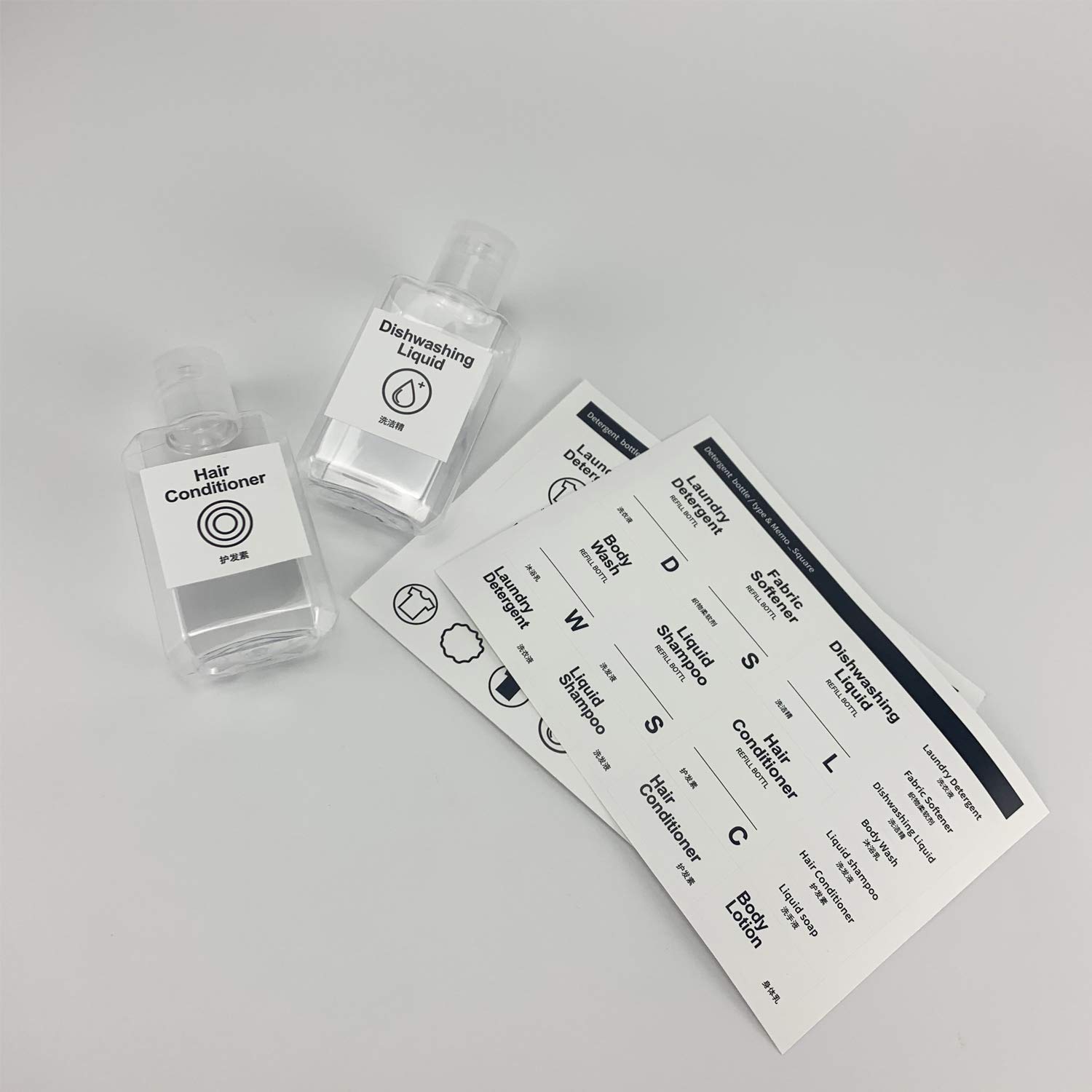 FOOCHY Clear Hand Sanitizer Travel Bottles Empty Plastic Refillable Flip-Top Bottles for Hand Sanitizer Shampoo Lotion,etc - No BPA/Parabens, 60ml/2oz (Set of 8)