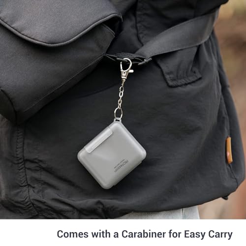 PROfezzion SD Card Holder Case Water-Resistant: Portable 12 Slots Memory Card Case for 8 Micro SD Card & 4 SD/SDXC/SDHC Card, Memory Card Hard Carrying Box Keeper Protector with Rubber Interior Grey