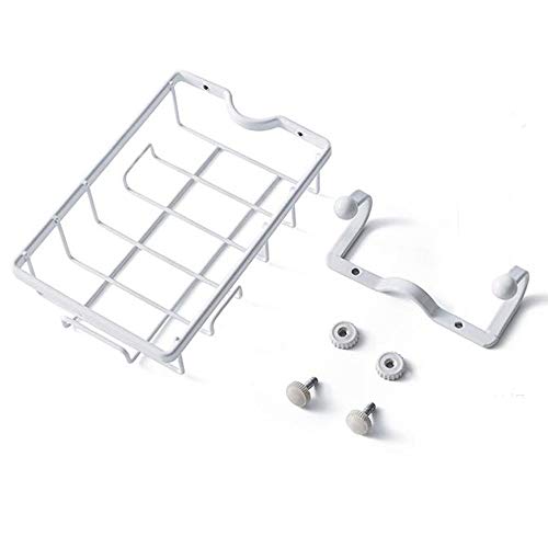 Bathroom Organizer Shelves Double Hook Faucet Rack Kitchen Sink Sponge Rag Storage Rack Bathroom Wrought Iron Drain Shelf (Color : Black)