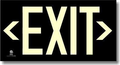 Black Wireless Exit Sign