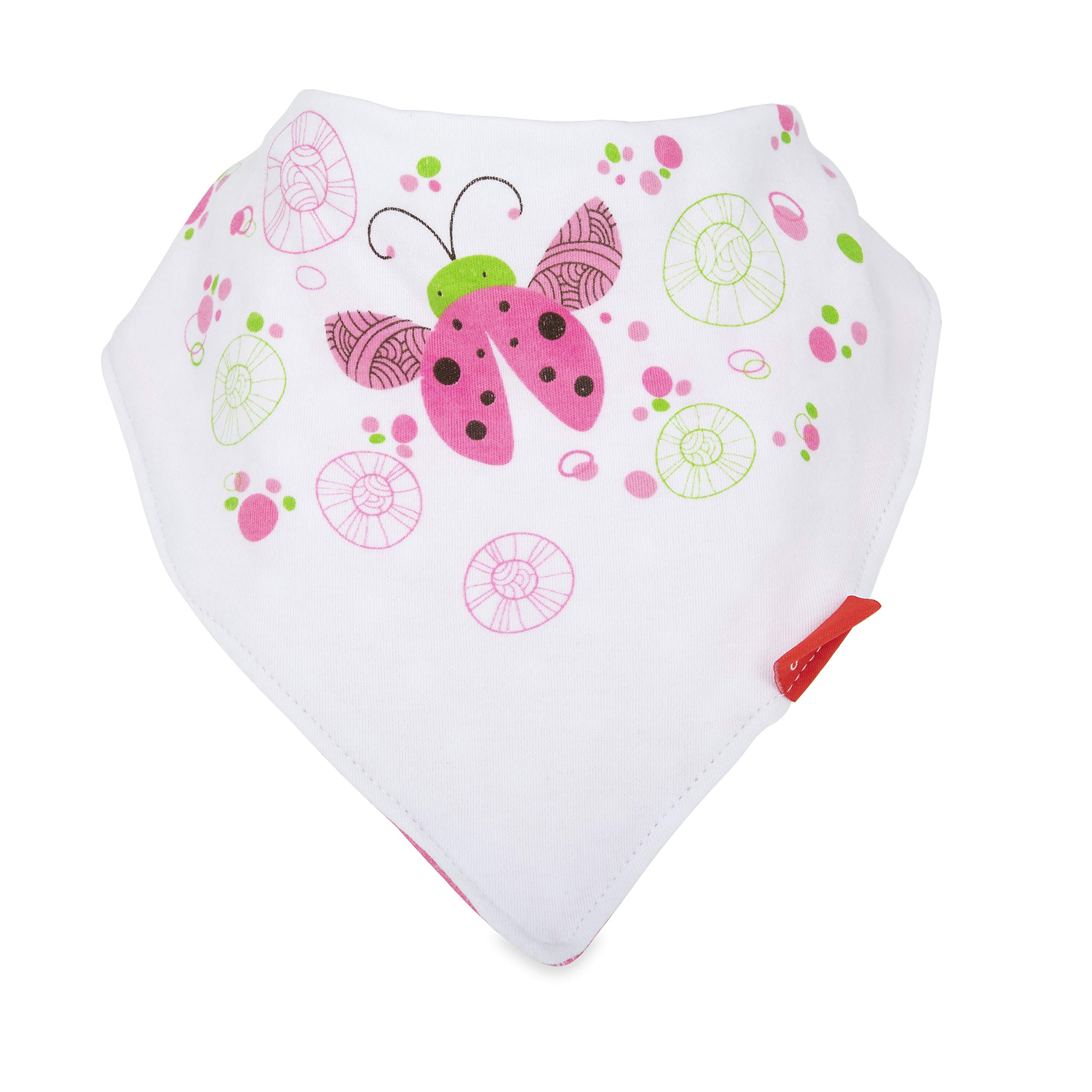 Nuby 2-pk Dribble Catcher Bandana bibs, Super Absorbent Drool Bib with Soft Comfort Neckline, Girl