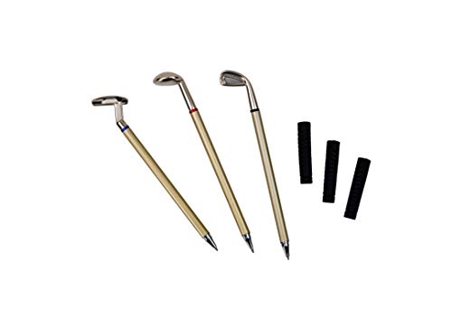 Golf Pen Set - 3 Signature Golf Pens - Mini Golf Club Pens - Best Golf Gifts for Dads - Unique Golf Gadgets for Men & Cool Desk Accessories for Office Colleagues