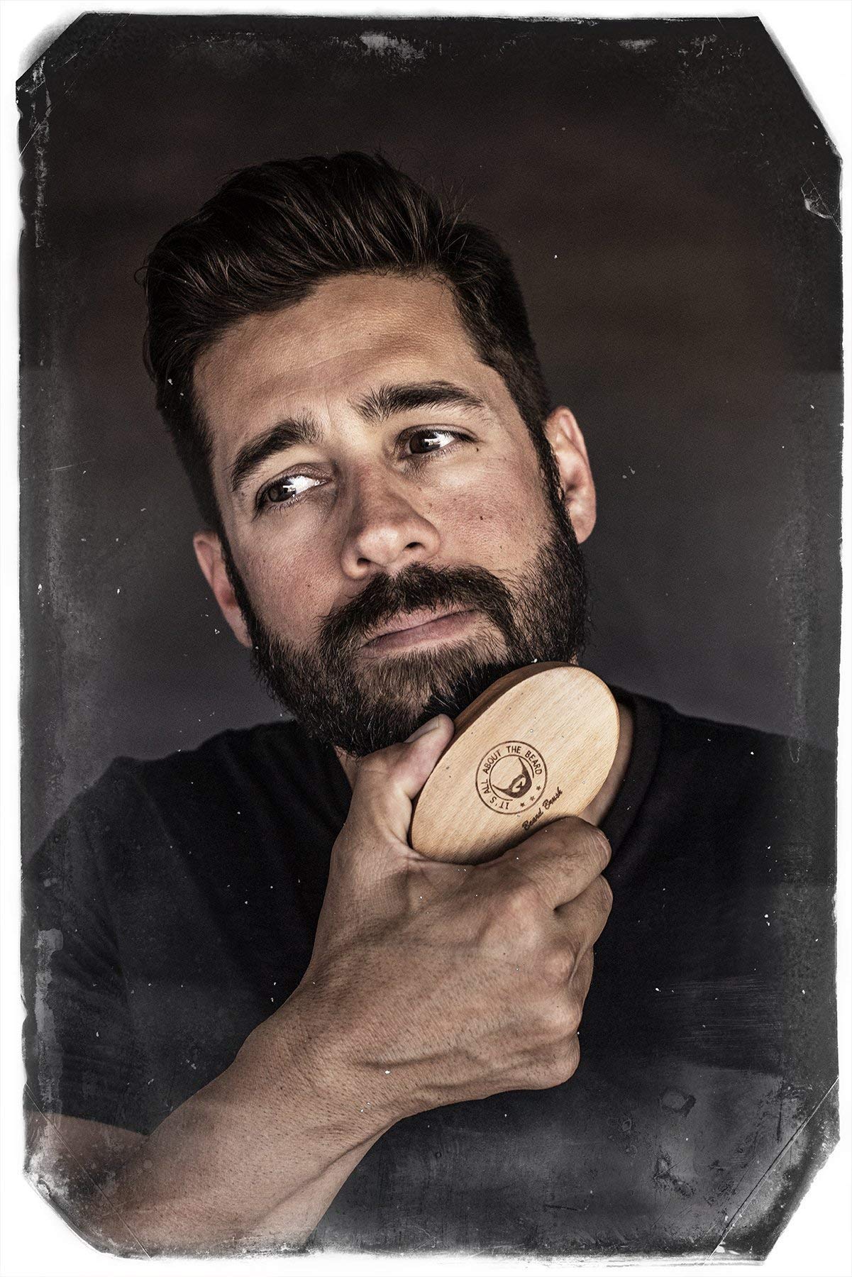 Best Premium Professional Beard & Brush Travel Gift Set Superior 100% Boar Bristle Brush Including Grooming Comb & Bonus Scissors Great For Trimming Beards Mustache or Goatee- It's All About The Beard