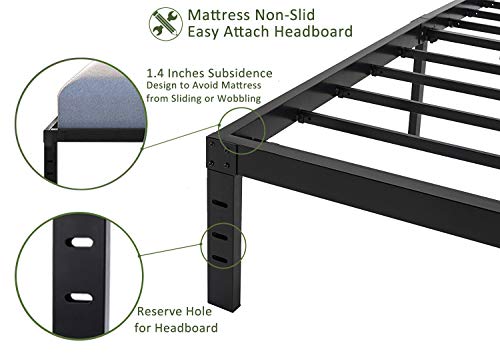 45MinST 18 Inch Maximum Storage Bed Frame/Reinforced Platform /3500lbs Heavy Duty/Easy Assembly/Mattress Foundation/Steel Slat/Noise Free, Queen