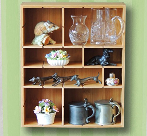 Cookbook People Multikeep Adjustable Shelf - Spice Rack, Floating Shelf, Figurine Shelf, Shadow Box or Drawer Organizer - for Wall Mount, Counter Top, Cabinet or Drawers - Bamboo Wood