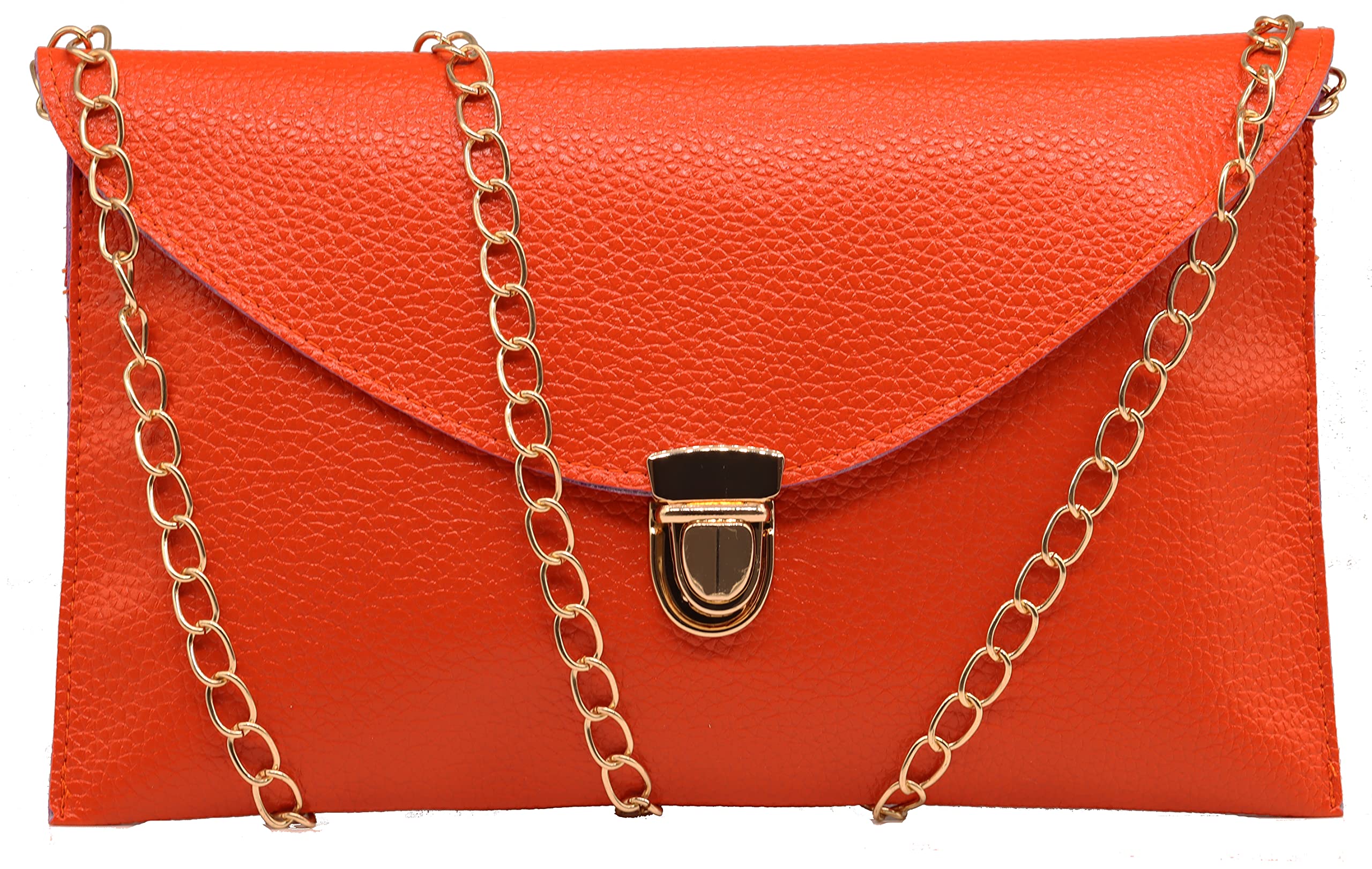 Amaze Fashion Women Handbag Shoulder Bags Envelope Clutch Crossbody Satchel Purse Tote Messenger Leather Lady Bag (Orange)