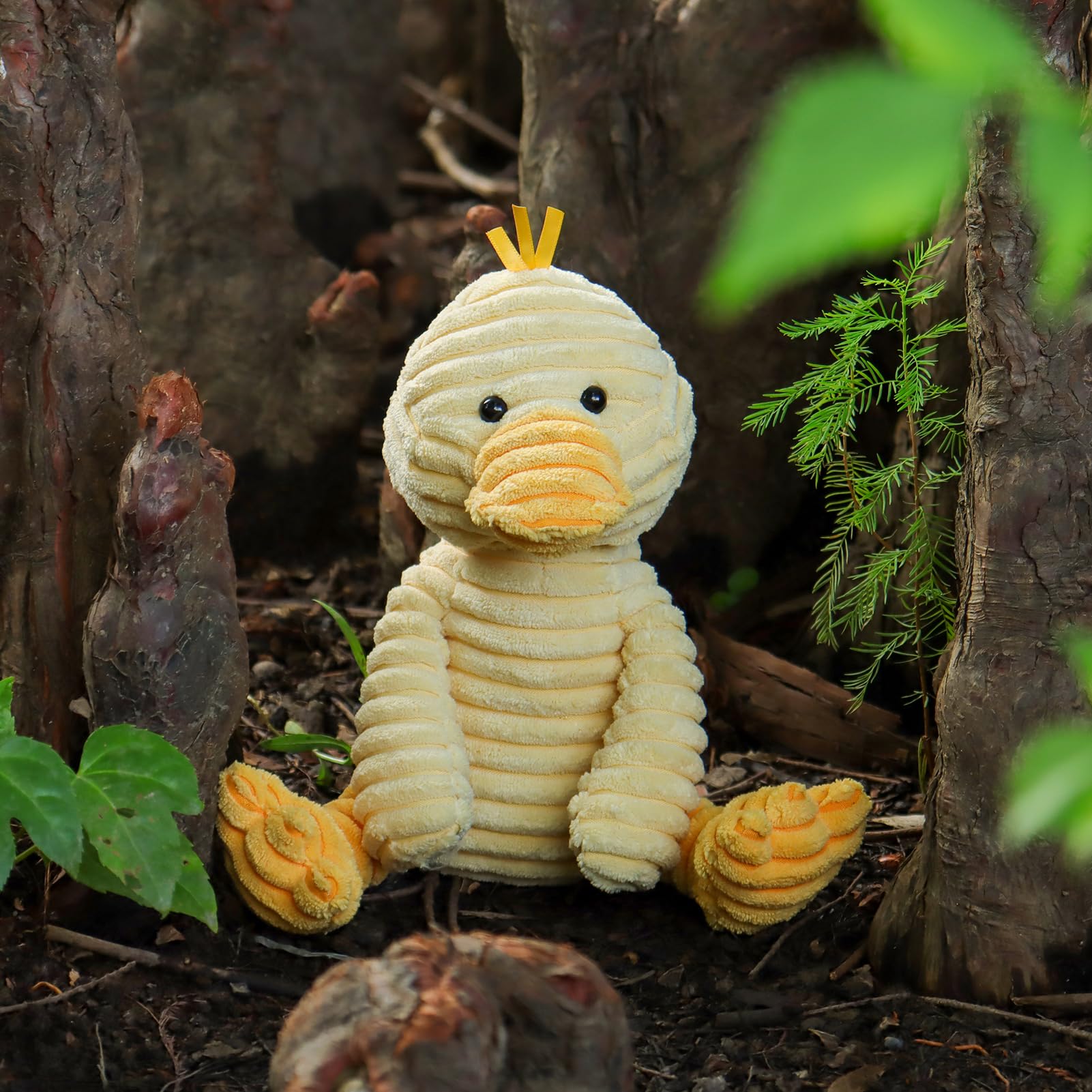 Apricot Lamb Toys Plush Corduroy Duck Stuffed Animal Soft Cuddly Perfect for Child (Corduroy Duck, 8.5 Inches)