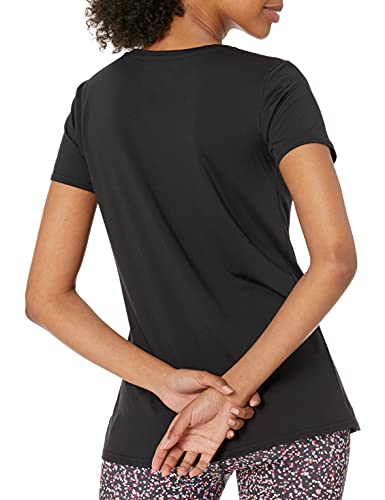 Amazon Essentials Women's Tech Stretch Short-Sleeve Crewneck T-Shirt (Available in Plus Size), Pack of 2, Black/Dark Grey Space Dye, X-Large