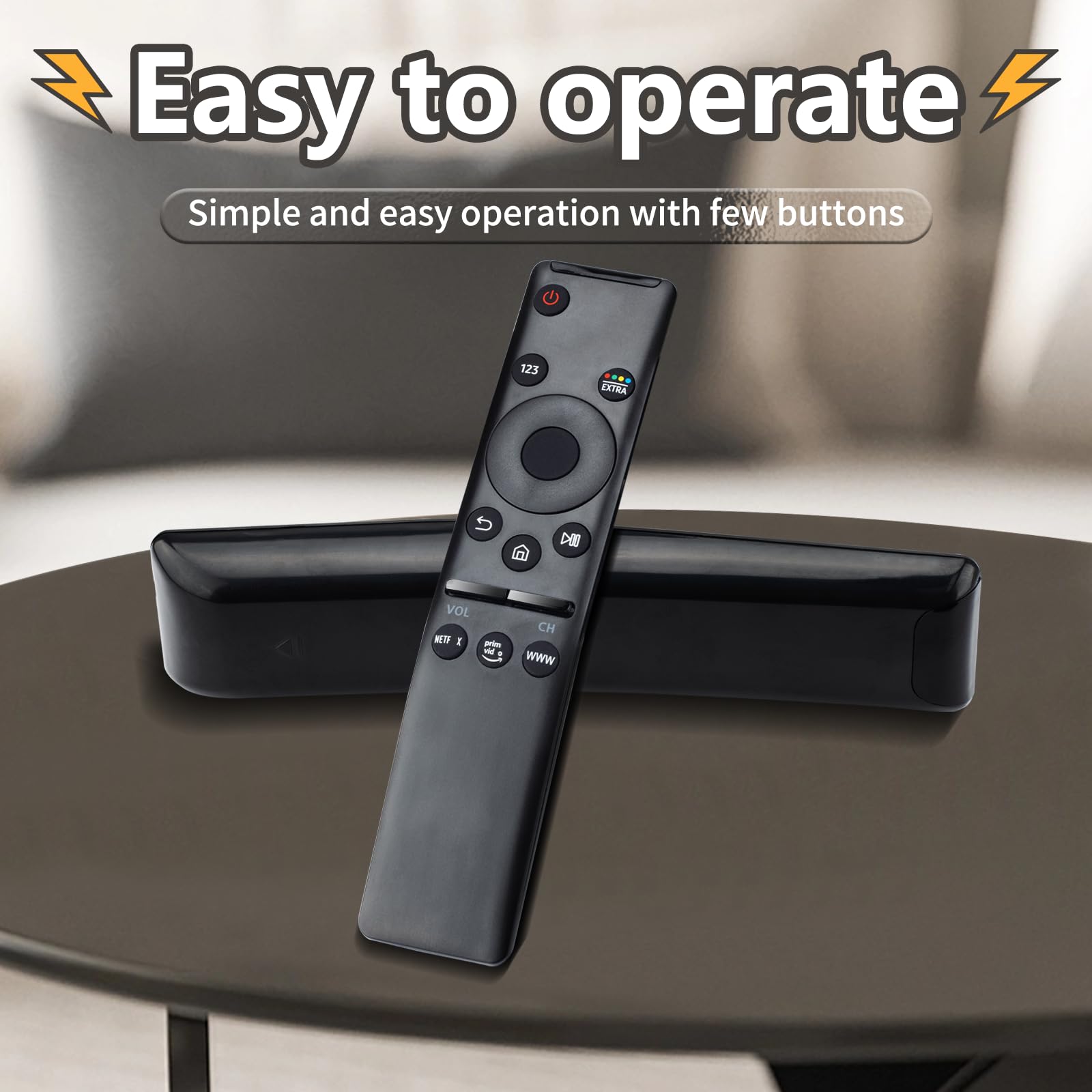 2 Pack Universal Remote Control Compatible for Samsung TV LED QLED UHD SUHD HDR LCD Frame Curved Solar HDTV 4K 8K 3D Smart TVs, with Shortcut Buttons