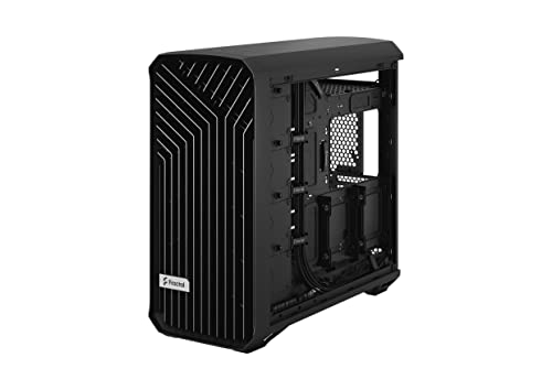 Fractal Design Torrent Black - Light Tint Tempered Glass Side Panel - Open Grille for Maximum air Intake - Two 180mm PWM and Three 140mm Fans Included - Type C - ATX Airflow Mid Tower PC Gaming Case