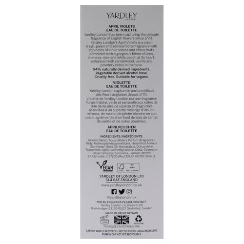 APRIL VIOLETS - Yardley Of London EDT SPR 4.2 oz / 125 ml, Multi, Y9200006-3