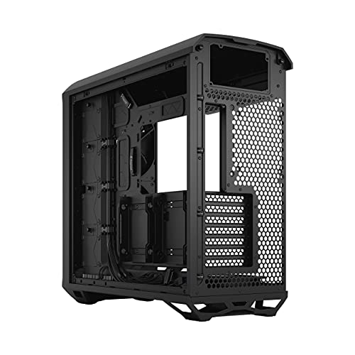Fractal Design Torrent Black - Dark Tint Tempered Glass Side Panel - Open Grille for Maximum air Intake - Two 180mm PWM and Three 140mm Fans Included - Type C - ATX Airflow Mid Tower PC Gaming Case