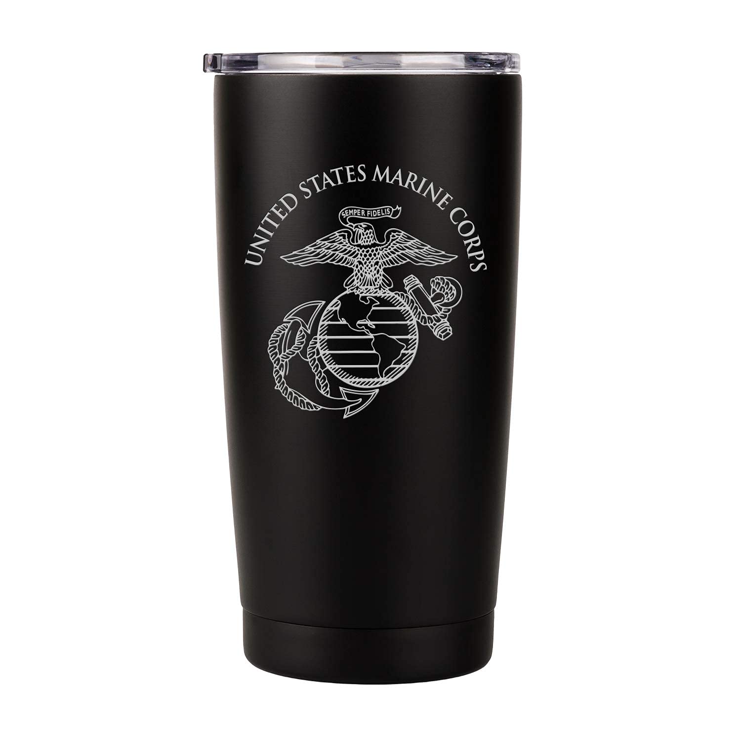 20oz Insulated USMC Tumbler-Double-Walled Stainless Steel Marine Corps travel Cup- Durable & Leakproof - Disabled USMC Veteran Owned SMALL Business
