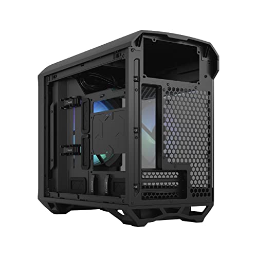 Fractal Design Torrent Nano RGB Black - Light Tint Tempered Glass Side Panels - Open Grille for Maximum air Intake - 180mm RGB PWM Fan Included - Type C - mITX Airflow Mini Tower PC Gaming Case