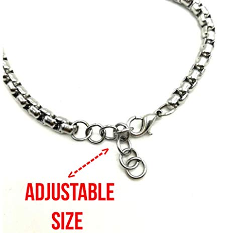 Adjustable Catholic Scapular Medal Bracelet - Stainless Steel Chain - MedjugorjeStoneGifts