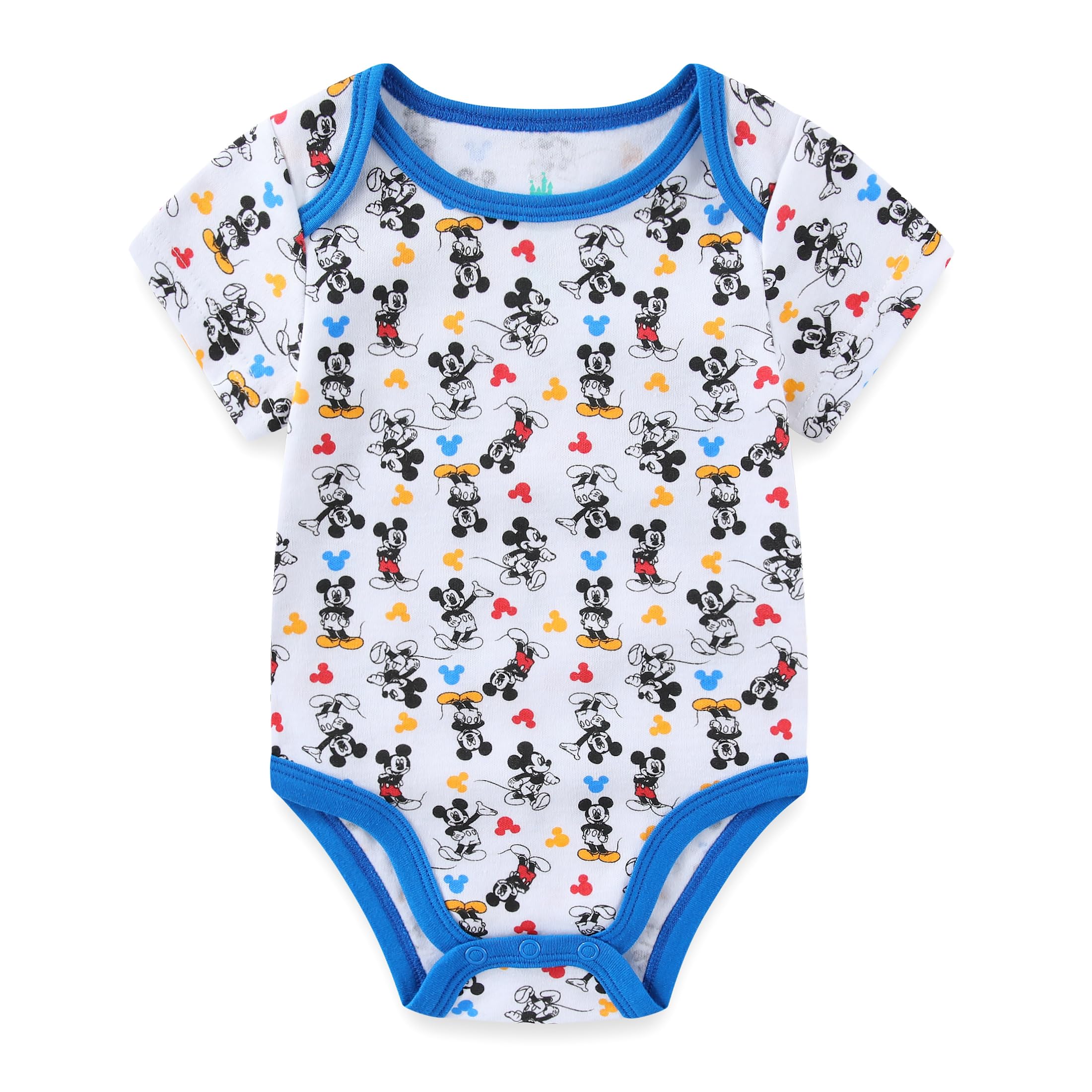 Disney Mickey Mouse, Lion King, and Winnie the Pooh Baby Boys 5 Pack Bodysuits for Newborn and Infants