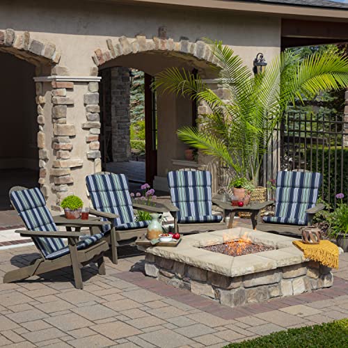 Arden Selections Outdoor Adirondack Cushion 17 x 20, Sapphire Aurora Blue Stripe