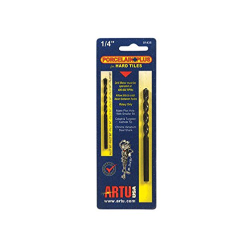 ARTU Porcelain Plus 1/4 in. Dia. x 4-1/8 in. L Tungsten Carbide Tipped Glass And Tile Drill Bit 2 pc.