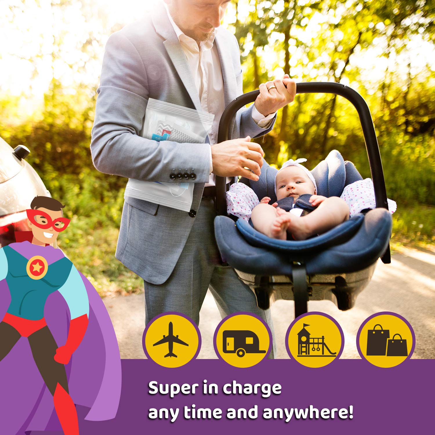 Disposable Diaper Changing Kit to Go | Contains 3 Individual Packs | Perfect for Travel | Portable Baby Changing Essentials Must Haves (4)
