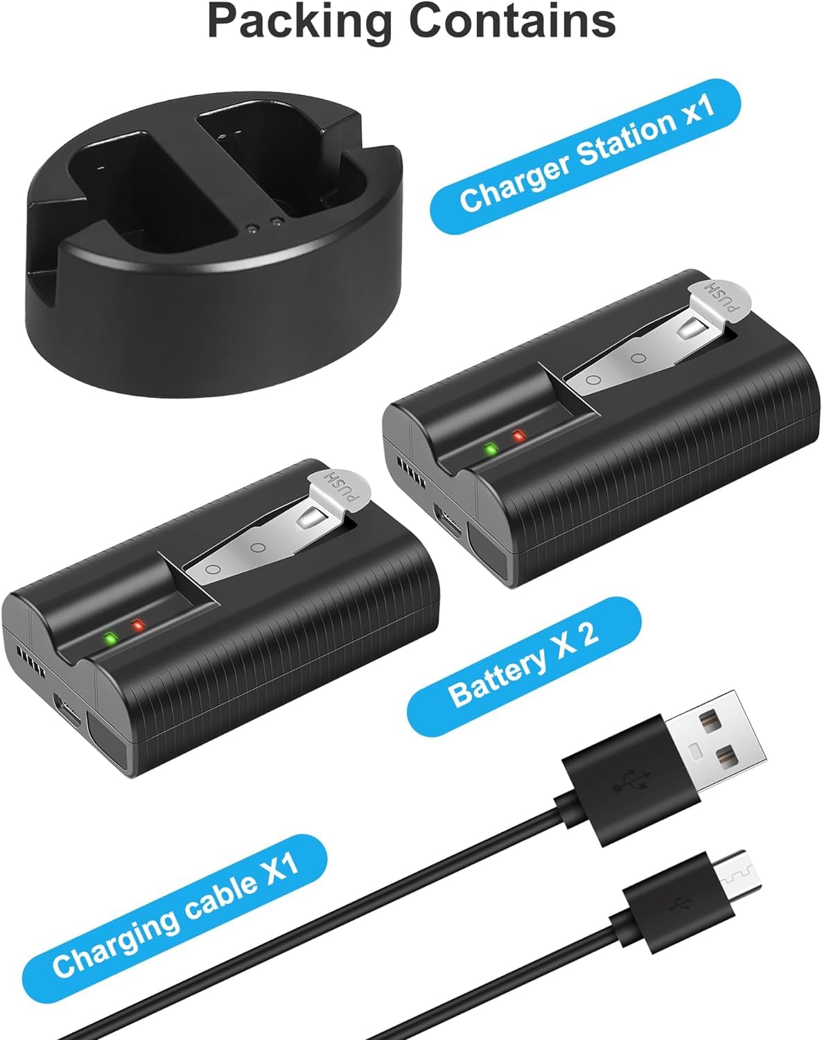 2 Pack Mrupoo Rechargeable Battery Replacement for Ring D