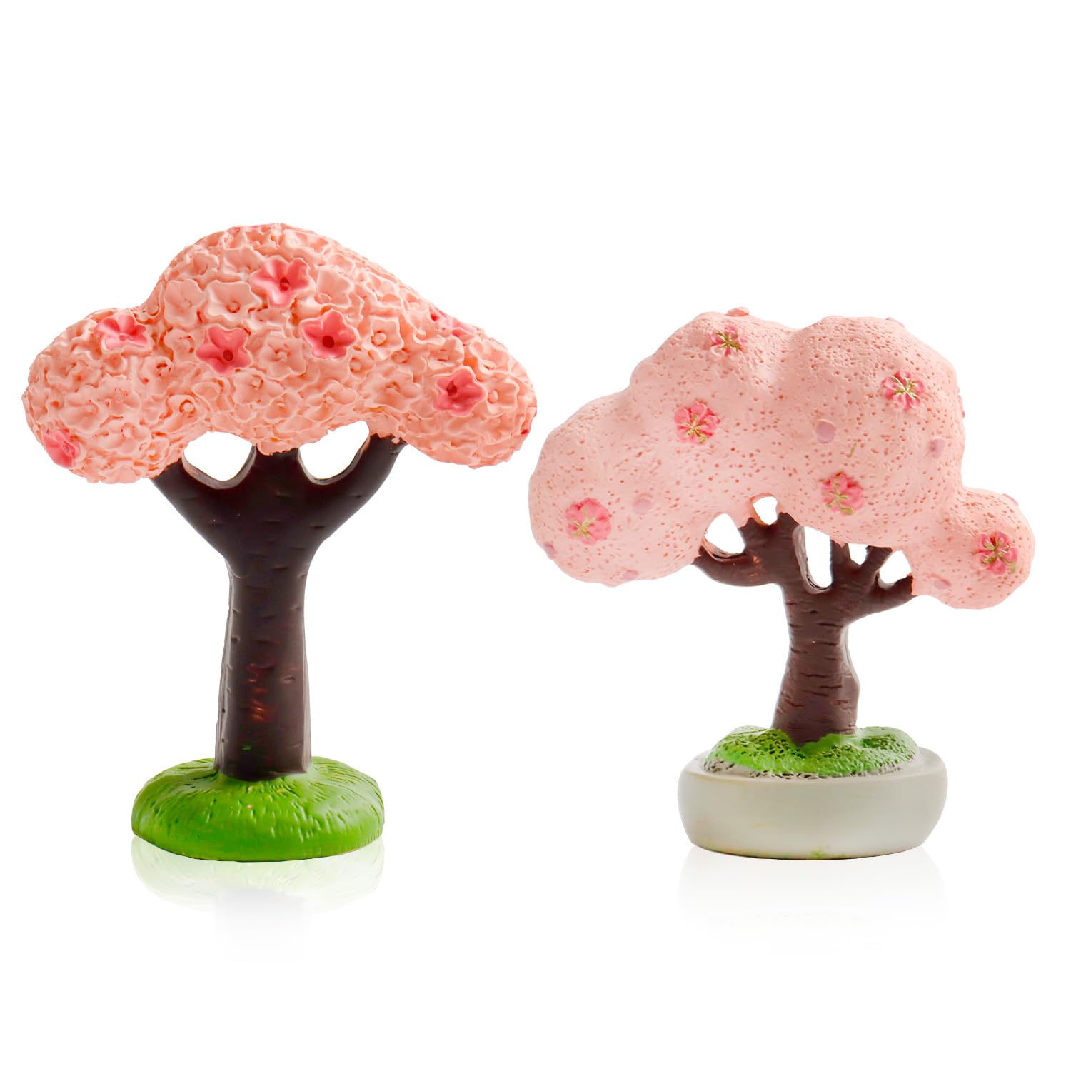 2 Pcs Miniature Cherry Blossom Tree Model Mini Cherry Blossom Trees Miniature Trees Model Trees Model for DIY Scenery Landscape Mini House Fairy Garden Model Scenery Supplies