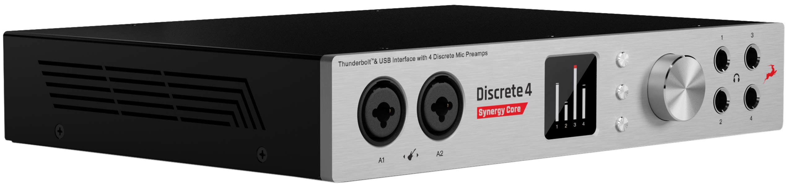 Antelope Audio Discrete 4 Synergy Core Desktop Audio Interface for Music Professionals - Thunderbolt & USB 4 Channel Microphone Preamp Recording, Streaming Studio Audio Interface w/37 FX Included