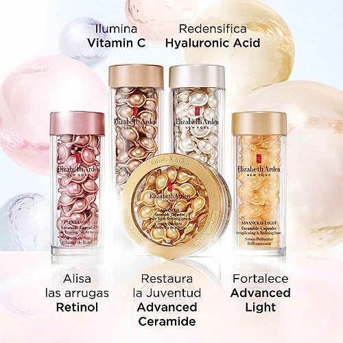 Elizabeth Arden Vitamin C Ceramide Capsules Serum, Daily Skin Care, Brightening Face Serum, 30 Count