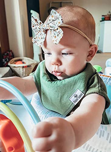 Diaper Squad 100% Organic Cotton Earthy Solid 10-Pack Baby Drool Bandana Bibs for Boys and Girls, Plain Colors