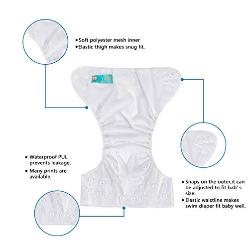 ALVABABY Baby Pocket Newborn for Less Than 12pounds Baby Snaps Cloth Diapers Nappy 6pcs with 12 Inserts 6SVB09