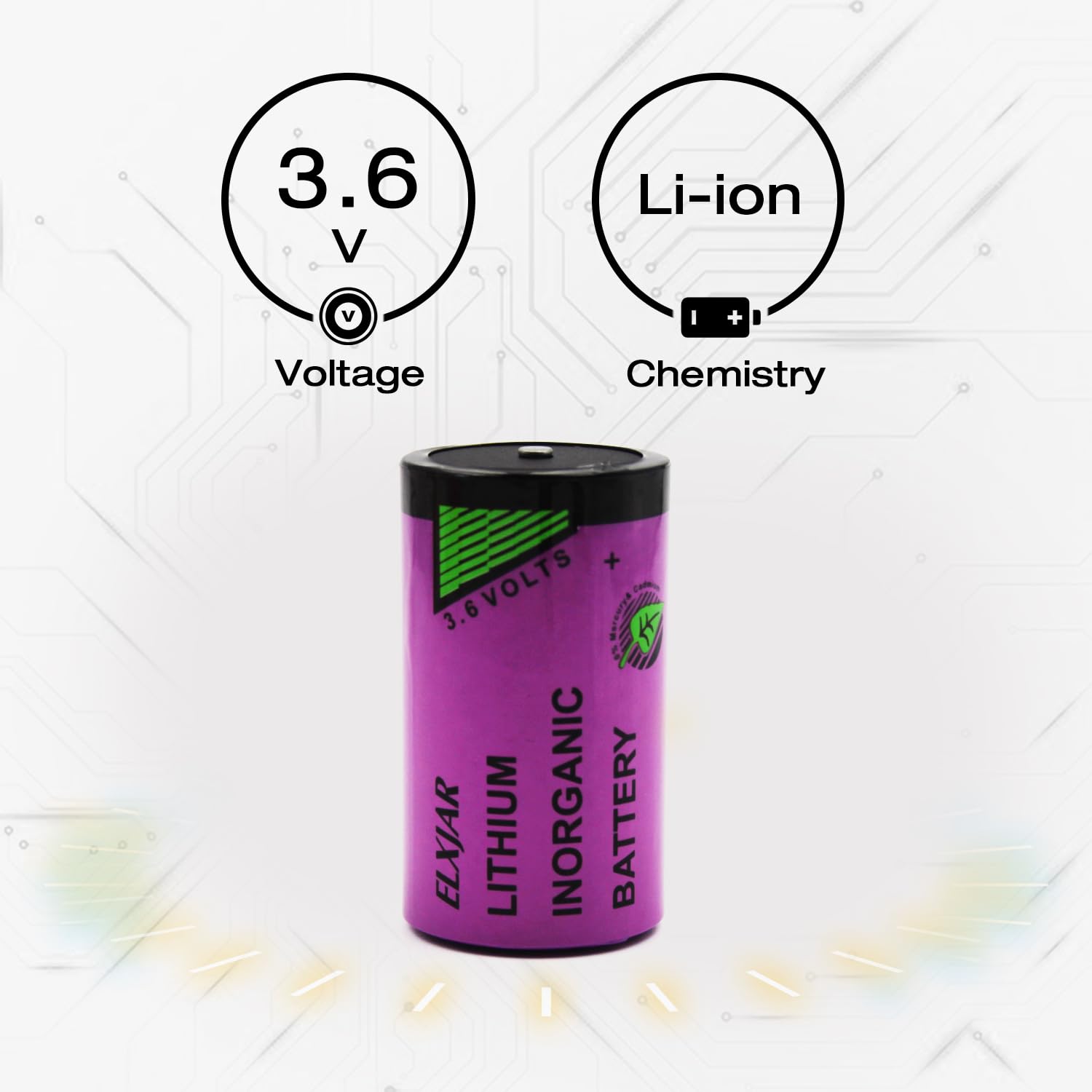 elxjar (2-Pack) 3.6V TL-5920 Replacement Lithium Battery for Tadiran iXtra Series C (TL-2200) - Class 9 Hazmat, TL-5920/S Non-Rechargeable Battery, (ER26500 / LS26500)