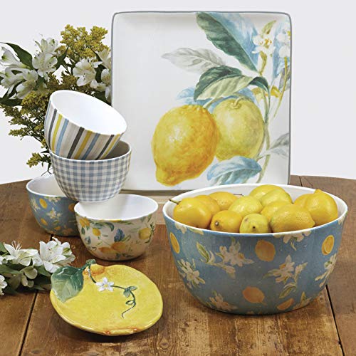 Certified International 23124SET4 Citron 9" Soup/Pasta Bowls, Set of 4, 9" Diameter x 2", Multicolored