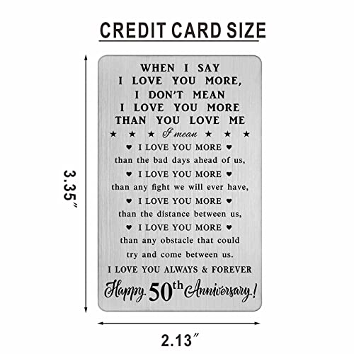 50th Happy Anniversary Card Gifts, 50th 50 Year Anniversary Romantic Wallet Card Gifts for Husband Wife