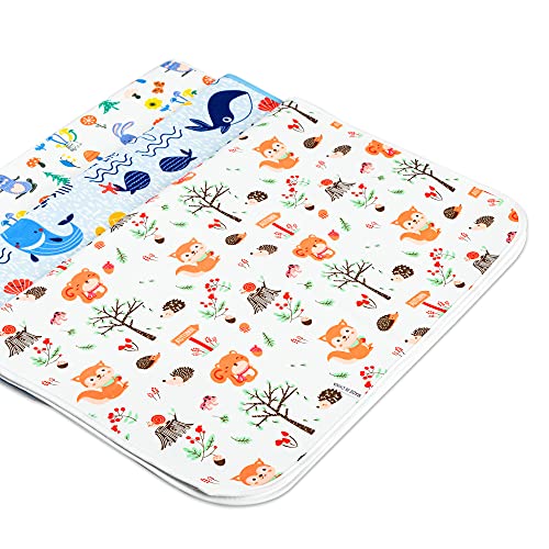 ODDA Baby Changing Mat, Portable Diaper Change Pad -19.7 X 27.6 inches Waterproof Foldable Diaper Mat, Reusable Diaper Changing Station for Travel, Home and Outdoor Extra Large Mat for Toddler(3PACK)