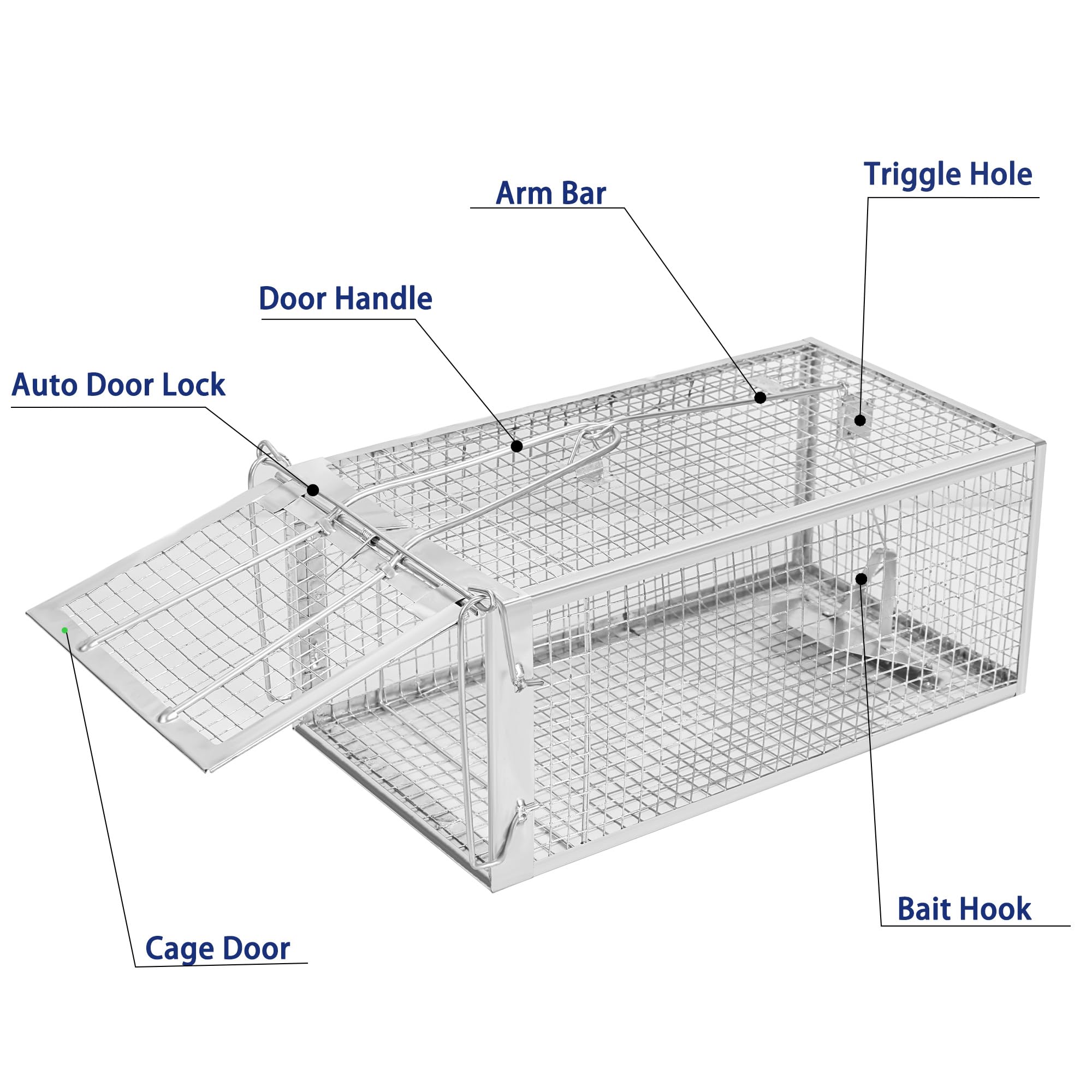 2 Pack Humane Rat Traps - Have a Heart Mouse Trap for Squirrel Mouse Rat Mice, Live Rat Traps Catch and Release for Indoors and Outdoors