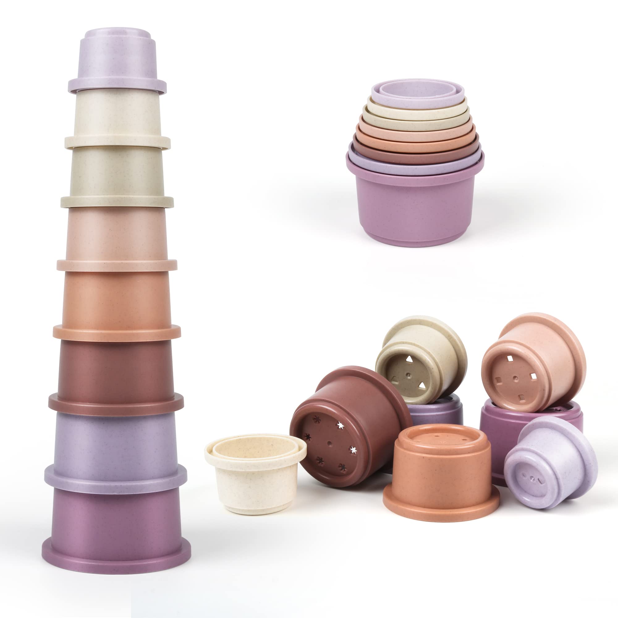 Baby Stacking Toy Cups,Toddler Stackble Bath Toy for 1-3,Nesting Cups Pool Toys for 6-12 Months Infant,Kids Early Educational Montessori Gift for 2-4 Years Old Boys Girls