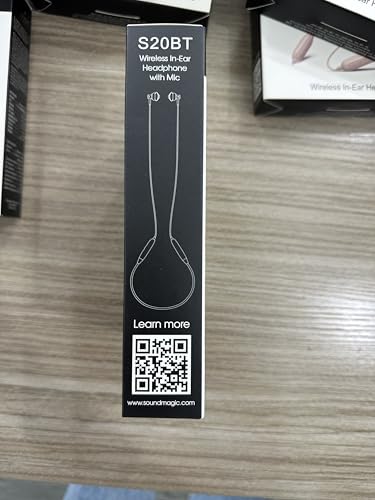 SoundMAGIC S20BT Neckband Bluetooth Headphones Wireless Earphones HiFi Stereo in Ear Headset with Microphone Lightweight Sports Earbuds Long Playtime Stable Connection Black