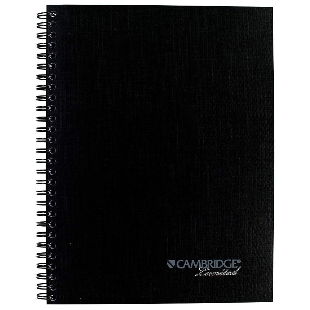 Cambridge 06122 Action Planner Side Bound Business Notebook, 7 1/2 x 9 1/2, Black, 80 Sheets