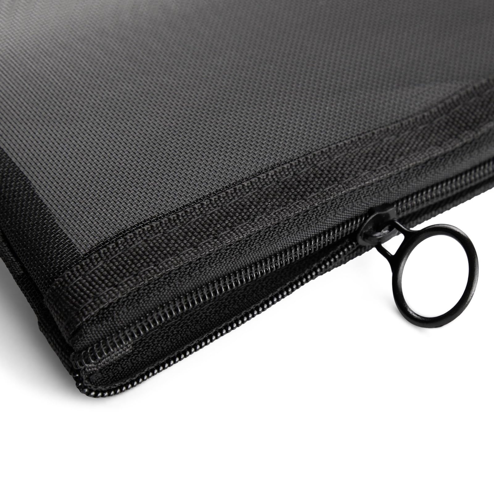 Glamlily Mesh Makeup Bag Set of 4, Travel Zipper Pouch for Cosmetics (Black, 3 Sizes)