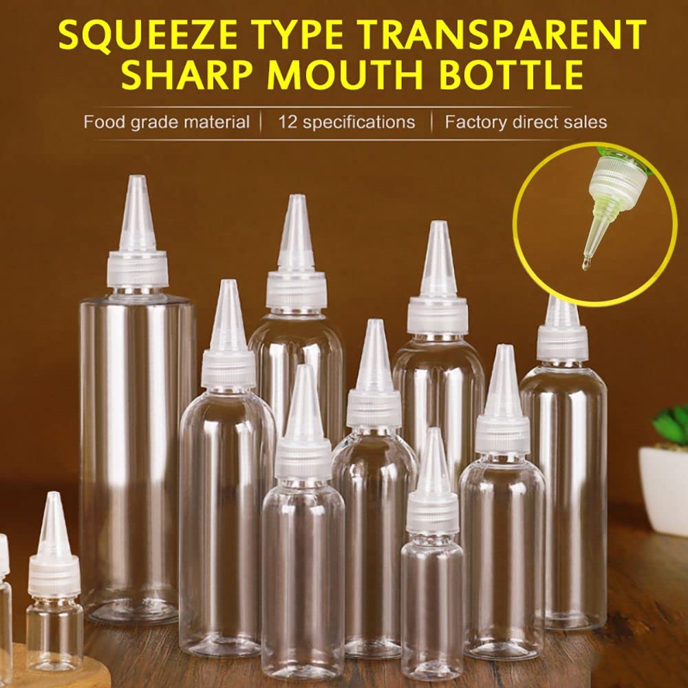 5pcs 10-250ml Refillable Bottles Squeeze Bottles Eye Dropper Bottle Liquid Dispenser Sharp-mouth Container with Twist Top Cap(10ml)