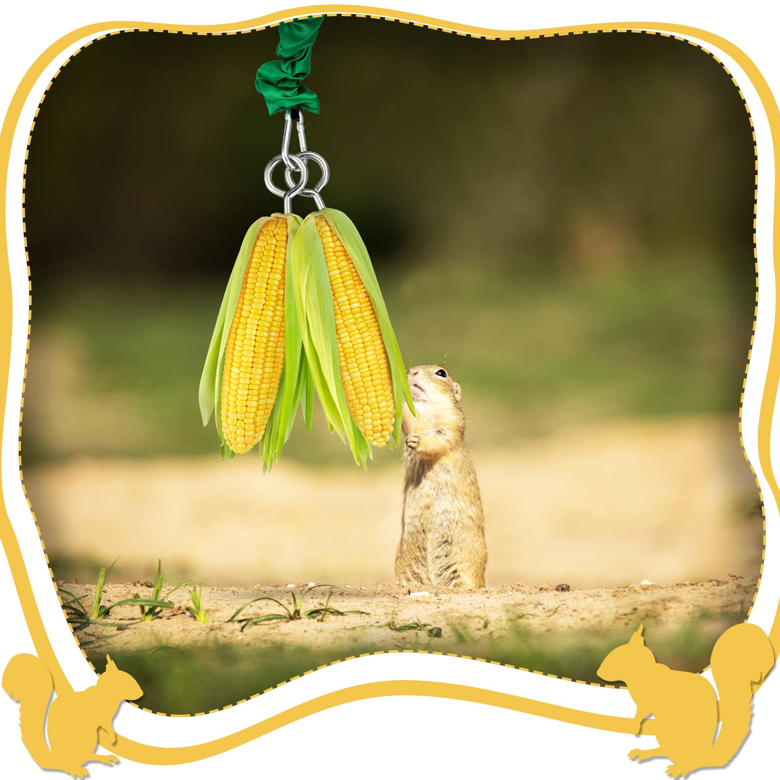 2 Pcs Bungee Squirrel Feeder Squirrel Feeder for Outside Corn Cob Holder for Squirrels Funny Squirrel Feeder for Garden Backyard Feeding Supplies