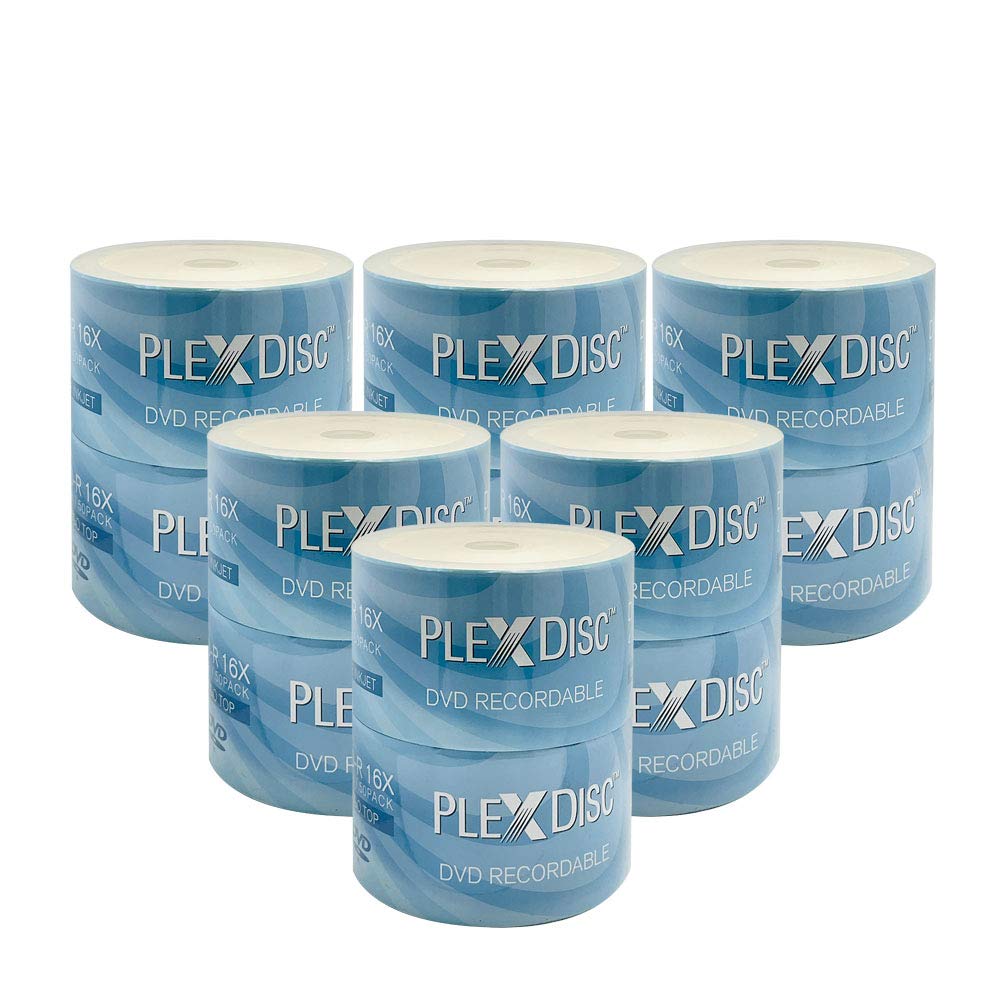 PlexDisc 632-210 16x 4.7GB White Inkjet Printable DVD-R 600 Disc Spindle