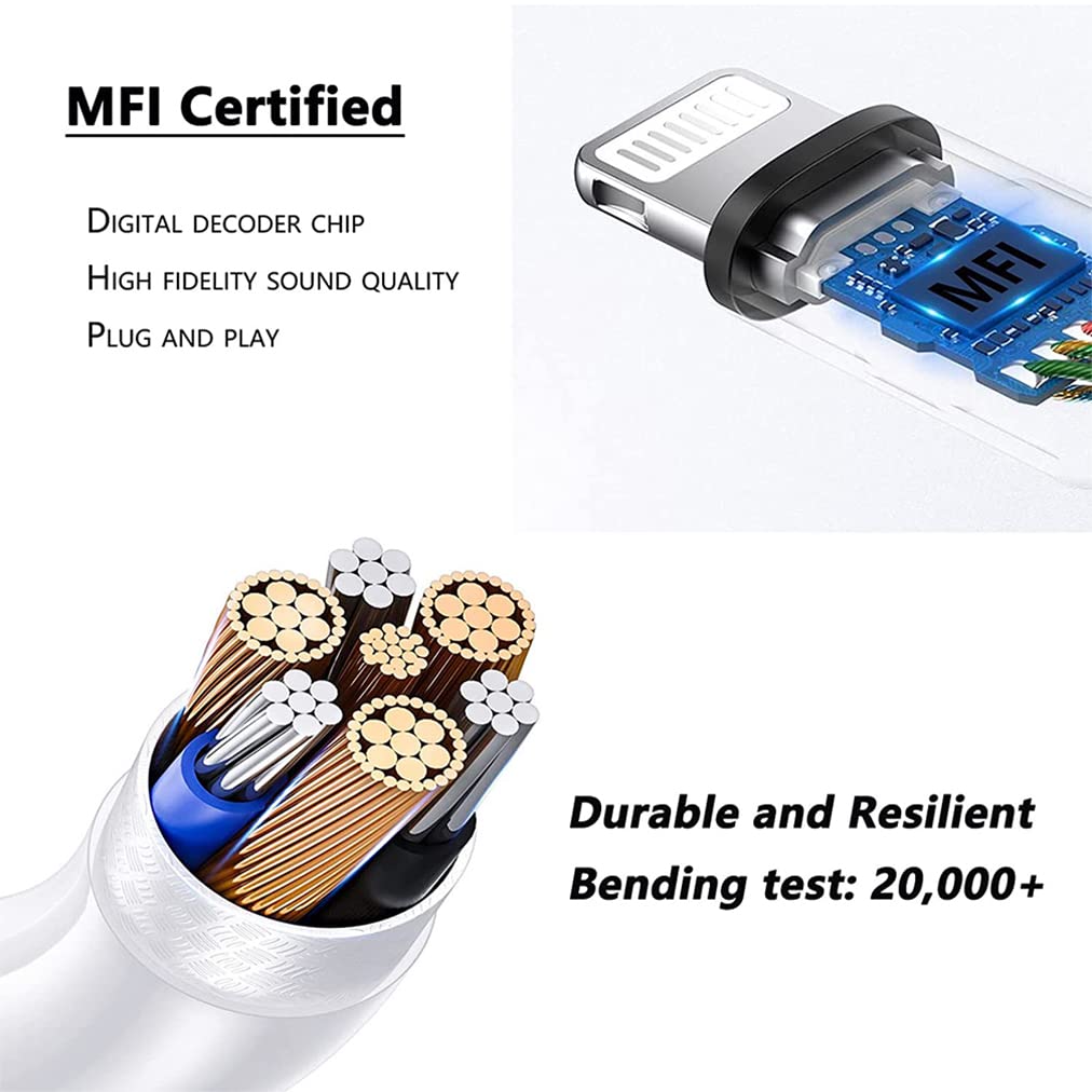 2 Pack iPhone Headphones Wired, iPhone Earbuds with Lightning Connector [MFi Certified](Built-in Microphone & Volume Control) Noise Canceling Isolating Headphones for iPhone 14/13/12/11/SE/XS/8/7