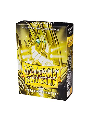 Arcane Tinman Dragon Shield Japanese Size Sleeves – Matte Yellow 60CT - Card Sleeves Smooth & Tough - Compatible with Pokemon, Yugioh, & More– TCG, OCG,ART11114