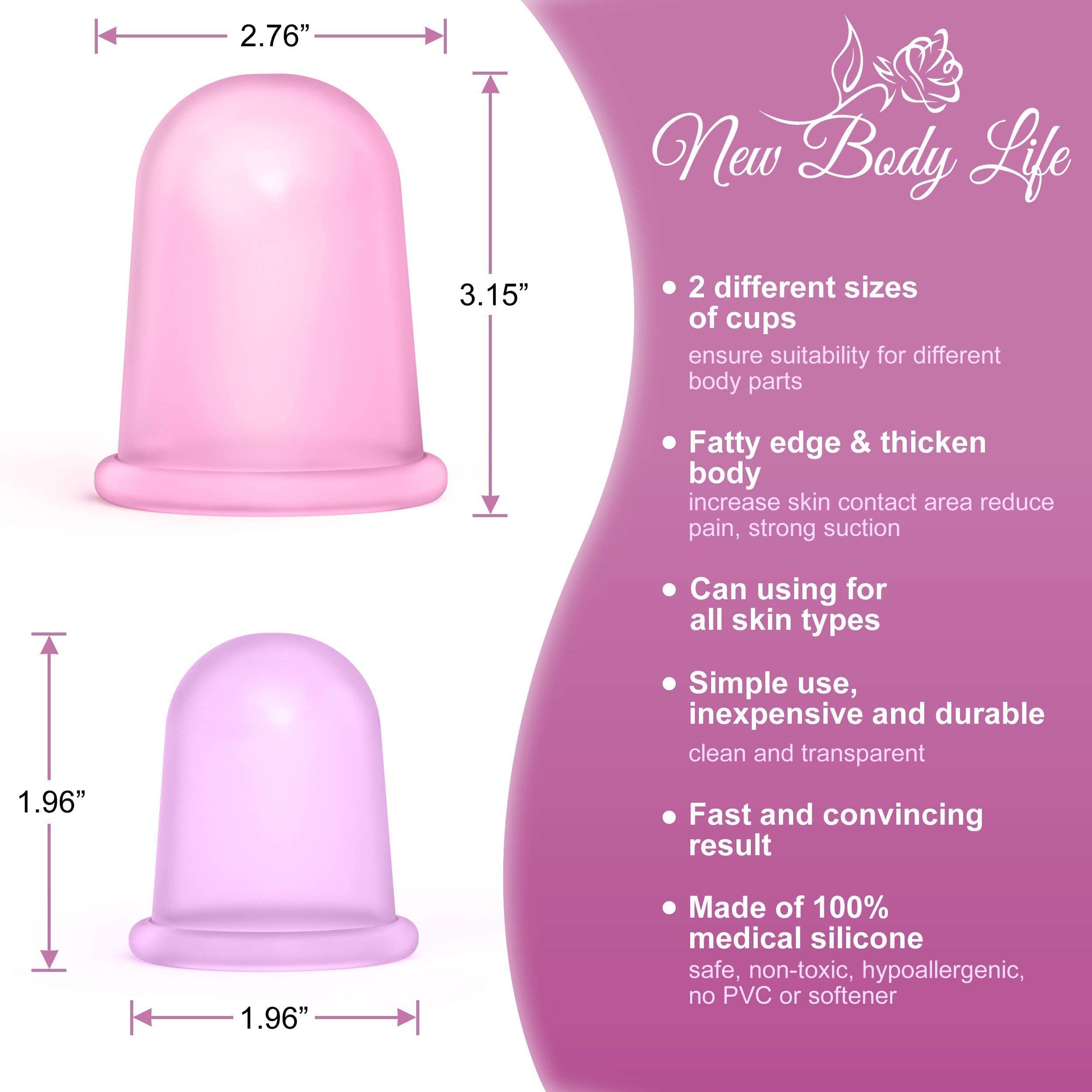 Anti Cellulite Massager Vacuum Suction Cups for Cellulite Treatment - Body Massager, Exfoliator, Cupping Therapy Set - Improve Circulation, Distribute Fat Deposits, Shower Scrubber, Cellulite Remover