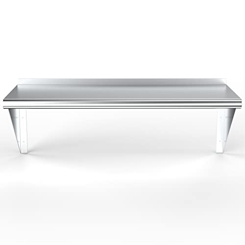 AmGood 14" X 48" Stainless Steel Wall Shelf | Metal Shelving | Garage, Laundry, Storage, Utility Room | Restaurant, Kitchen | Food Prep | NSF Certified