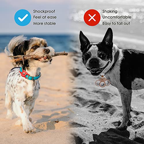 Amaessom Airtag Dog Collar Holder(4 Pack) Protective Airtag Case for Dog Collar,Anti-Lost Air Tag Case Holder Cover Compatible with Cat Dog Collars Loop ,Airtag Pet Holder 0.8 inch Width …