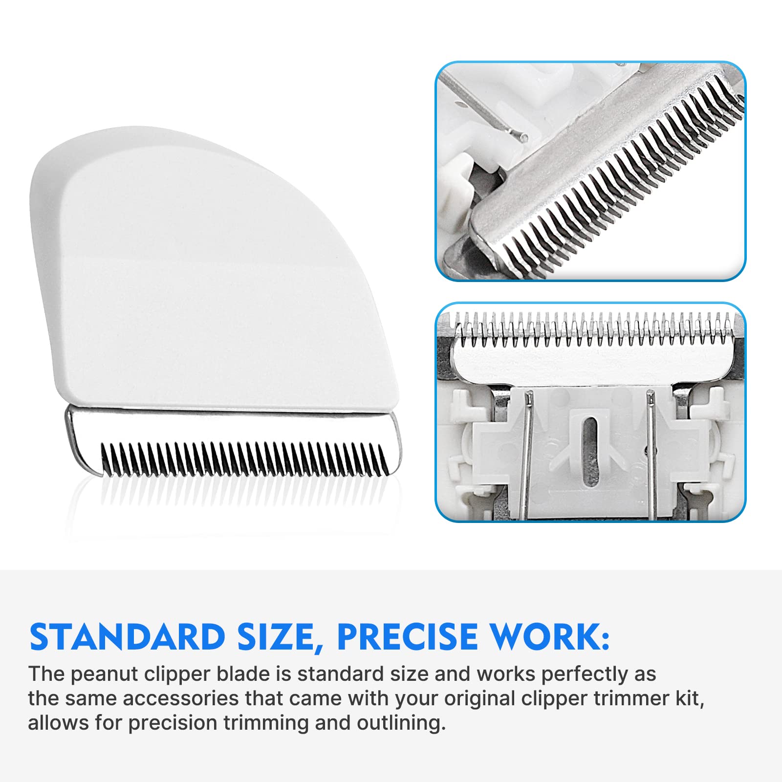 2 Pack Peanut Clipper Replacement Blade, Snap-On Replacement Blade for Wahl Peanut Hair Clipper #2068-300, White