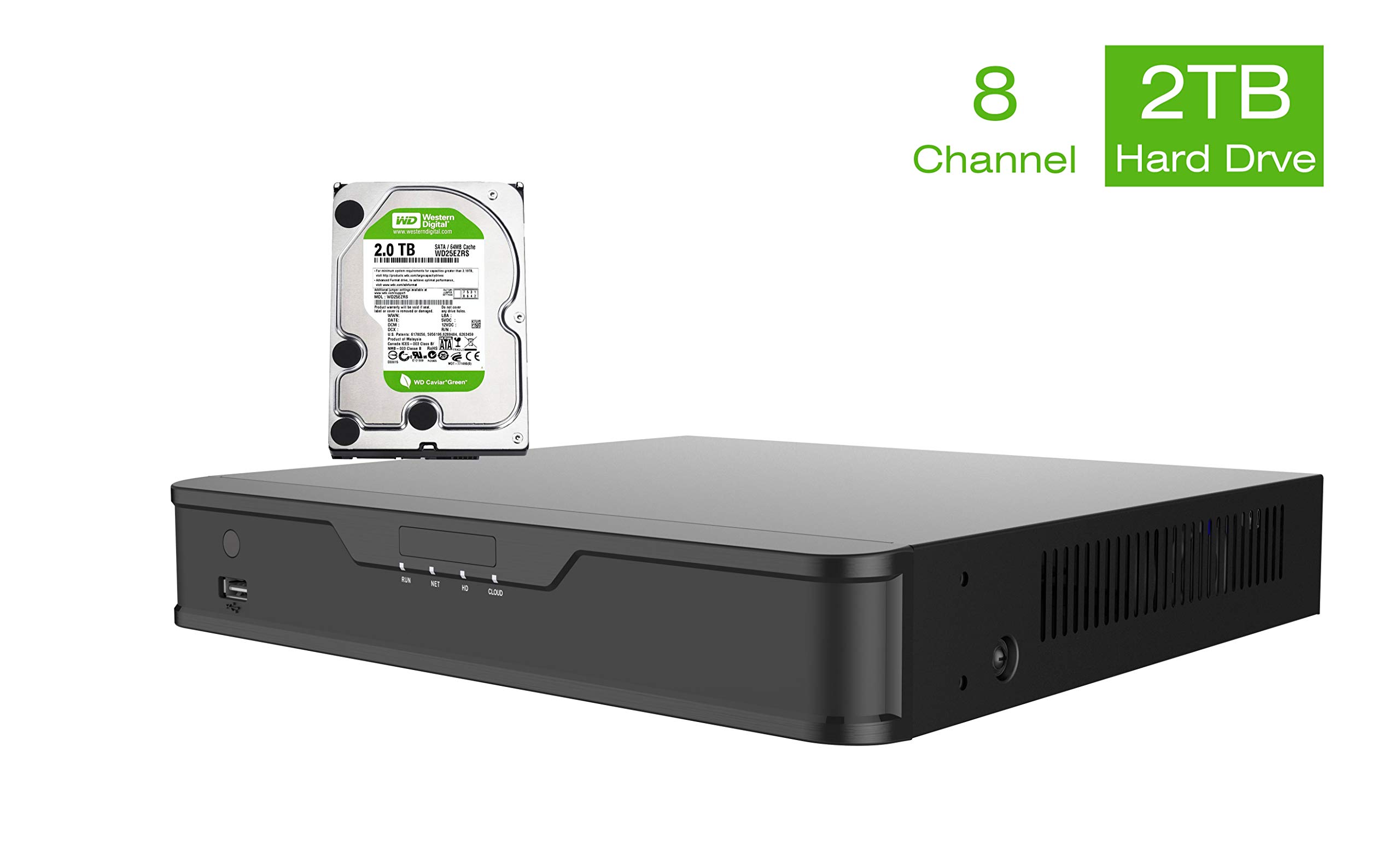 Sinis Security 4K 8 Channel CCTV Security DVR Recorder with 2TB Hard Drive, H.265+ Hybrid 5-in-1 Surveillance DVR, Support 8CH 8MP/15fps Security Analog and 2 IP Cameras for 24/7 Home CCTV System